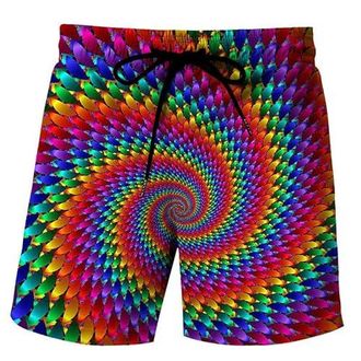 Generic Maillot de bain Hommes Couleur Sport 3D Impression Personnalit&eacute; Mode D&eacute;contract&eacute; L&acirc;che Shorts, multicolore, XXL