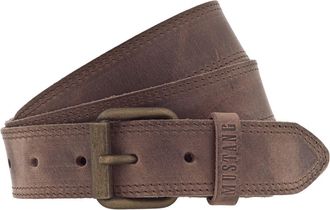 Mustang Jeans 35 mm Volllederg&uuml;rtel, abgesteppt, mit Schlie&szlig;e in mattem Altmessing