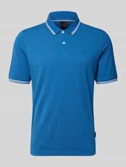 Bugatti Slim Fit Poloshirt mit Label-Stitching