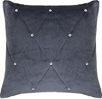 Riva Paoletti New Diamante C/CASE 45X45 Pewter, Polyester, Zinn, 45x45cm