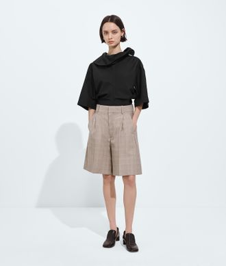 Bottega Veneta Short en laine Prince de Galles - Beige - Femme - 38