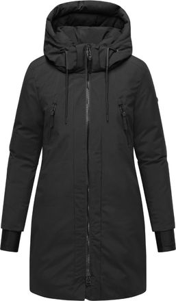 Navahoo Damen modischer Wintermantel warmer Parka mit (abnehmbarer) Kapuze und Rucksacktr&auml;gern innen Winterzart 14 Black Gr. XXL