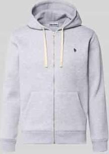 Review Slim Fit Sweatjacke mit Label-Stitching