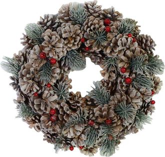 Vacchetti Vacchetti - Glitzerkrone mit natürlichen Beeren und Tannenzapfen cm ø45