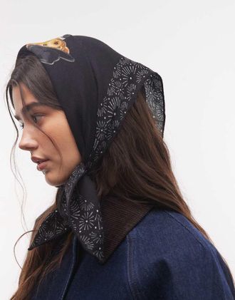 Polo Ralph Lauren Schal mit B&auml;ren-Print in Schwarz