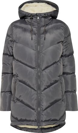 Oxmo Naara Damen Steppmantel Wintermantel Winterjacke gefüttert mit hochabschließendem Kragen, Größe:L, Farbe:Iron Gate (193910)