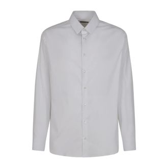 Giorgio Armani Homme, Chemises, Blanc, Taille: 2XL Chemise Slim-fit en Popeline de Coton