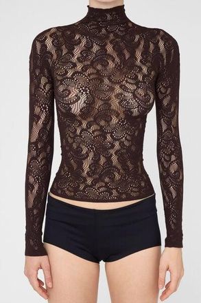 Calzedonia Netzoberteil Mit Pop-blumen Braun