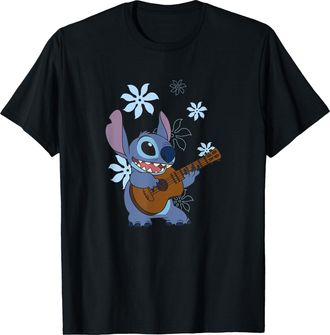 Disney Lilo & Stitch Flowers Background T-Shirt