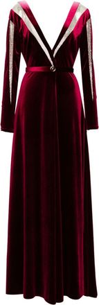 Saiid Kobeisy robe longue en velours - Rouge