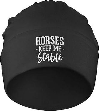 Generic Unisexe Hiver Chapeaux Les Chevaux Me Maintiennent Stable Bonnets De Ski Mode Bonnets Tricot&eacute; Chaud Bonnet dhiver pour Patinage Quotidien Course