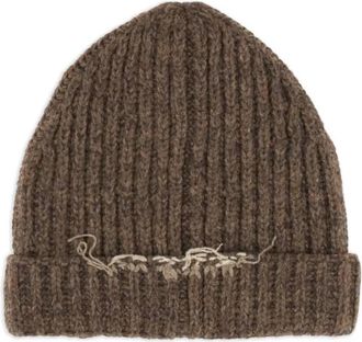 Maison Margiela Gerippte Beanie - Braun