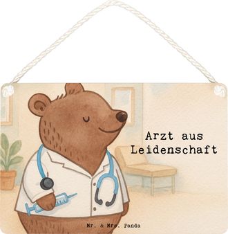 Mr. & Mrs. Panda Schild Arzt Leidenschaft Design DIN A5 - Geschenk, kleine aufmerksamkeit, Doktor, holzbild, Mediziner, wandtafel, T&uuml;rschild, Holztafel, Krankenhaus, S