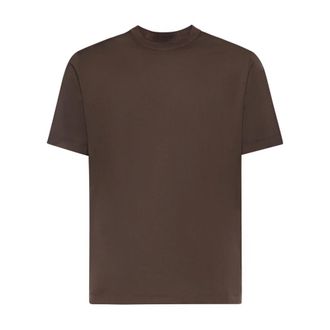 Giuliano Galiano Homme, Tops, Brun, Taille: L T-shirt &agrave; col rond