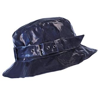Toutacoo Bob Imperm&eacute;able Aspect Cir&eacute;, Chapeau de Pluie &agrave; Boucle, uni, r&eacute;glable (06-Uni Bleu Marine fonc&eacute;)