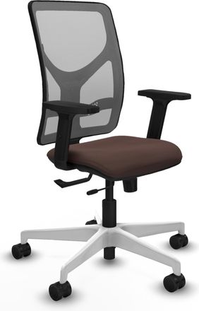 Piqueras y Crespo B&uuml;rostuhl mit hoher R&uuml;ckenlehne, mit 2D-Armlehnen, h&ouml;henverstellbare Lendenwirbelst&uuml;tze, ausgestattet mit Syncro/Traslack und Schneideschaum, Grau/Dun