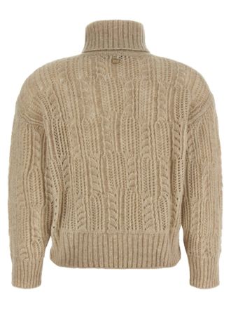 Agnona Openwork Cashmere-Silk Sweater - Beige