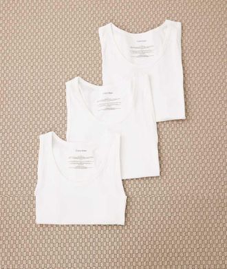 Calvin Klein 3er-Pack Tr&auml;gershirts in Wei&szlig; mit hohem Baumwollanteil