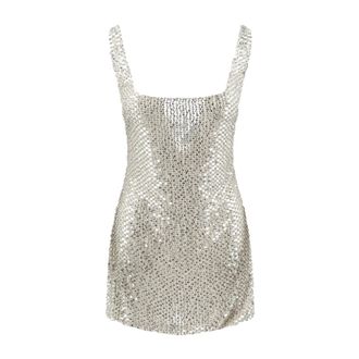 Retrof&ecirc;te Minikleid mit Pailletten und Strasssteinen - - Dresses - Damen - Wei&szlig; - M