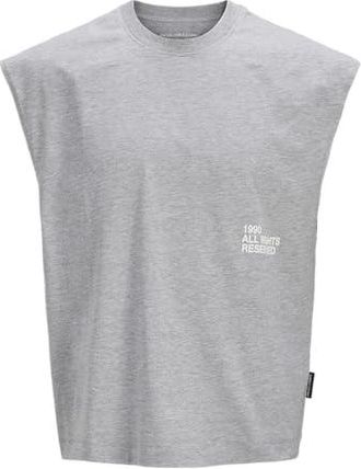 Jack & Jones Sleeveless Tee Crew Neck Jcodynamic T-Shirt sans Manches à col Rond, Gris, M Hommes