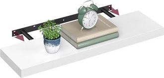 Vasagle Wandregal, Schweberegal, Regalbrett, 20 x 80 x 3,8 cm, Wandboard f&uuml;r Bilderrahmen, Deko, Regal f&uuml;r Wohnzimmer, Arbeitszimmer, K&uuml;che, schneewei&szlig; LWS028