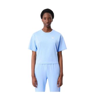 Lacoste T-Shirt f&uuml;r Damen, Dicke Baumwolle, leger (Hellblau)
