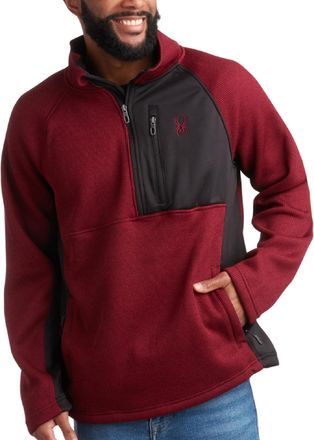 Spyder Herren-Pullover mit Viertelrei&szlig;verschluss, Performance-Fleece, 1/4-Rei&szlig;verschluss, Golf-Shirts f&uuml;r Workout, Wandern, Laufen, Kastanienbraun, XX-Large