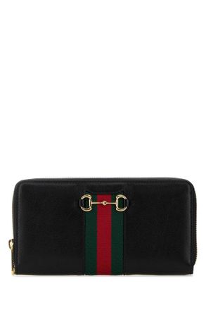 Gucci Horsebit-Trimmed Calf Skin Wallet - Black