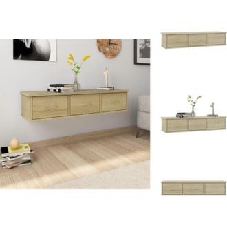 vidaXL Wand-Schubladenregal Sonoma-Eiche 88x26x18,5 cm Holzwerkstoff - Wandregal - Holzregal - Schubladenregal - Schlafzimmer M&ouml;bel - Wohnraum Einrichtung