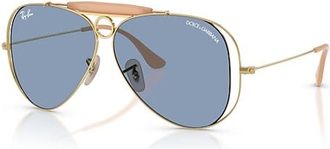 Ray-Ban The Shooter By Dolce&gabbana Sonnenbrillen Arista Gold Fassung Blau Glas 53-09