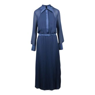 Emporio Armani Robe Longue Voile - Femme - Robes - Bleu - Taille: 38 FR