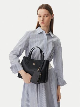 Tommy Hilfiger Handtasche Th Icon Mini Satchel AW0AW18722 Schwarz