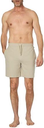 HUGO BOSS Herren Schlafanz&uuml;ge beige Baumwolle gemustert
