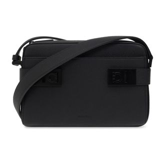 Ferragamo Homme, Sacs, Noir, Taille: ONE Size Sac bandouli&egrave;re en cuir