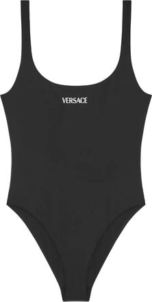 Versace Badeanzug mit Logo - Schwarz