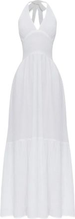 Melissa Odabash robe longue Shay &agrave; dos nu - Blanc