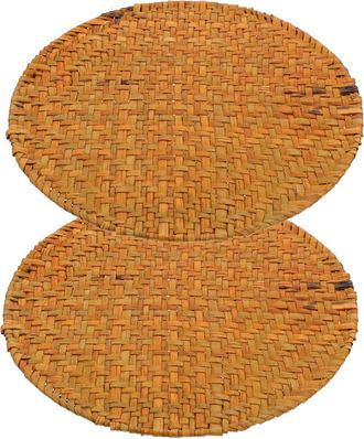 Cabilock 2 Stück Handgewebte Hitzebeständige Runde Platzdeckchen Abwaschbare Tischmatten zum Schutz vor Kratzern und Hitze für Esszimmer Restaurant und Alltag