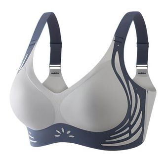Generic Gather Bra Soutien-Gorge Doux Confortable Gather Bra Soutien-gorge Sans Fil Femme Lingerie Quotidien Sports Brassi&egrave;re Femme Bustier, bleu, XXL