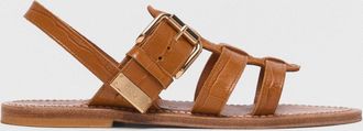Maje Sandales Plates En Cuir K. jacques - Marron - Taille 37 - Maje