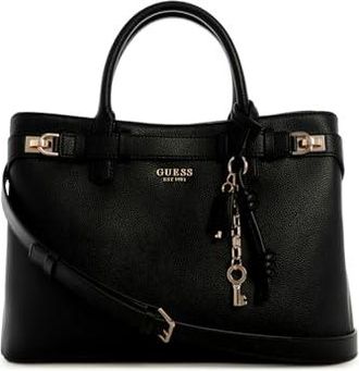 Guess Femme Gregoria Large Girlfriend Satchel Sac à Main, Noir, Taille Unique