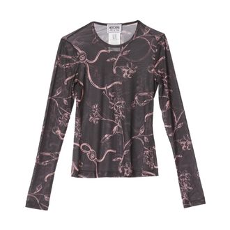 Moschino Durchsichtiges Langarm-Blumenmuster-Oberteil - - Tops - Damen - Mehrfarbig - L