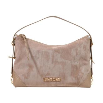 Love Moschino Schultertasche mit Logo-Applikation - - Bags - Damen - Beige - ONE SIZE