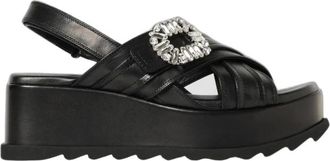 Roger Vivier Slidy Viv Wedge Sandal - - Shoes - Damen - Schwarzk - 35 EU