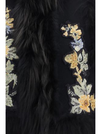 Fendi Floral-Embroidered Gilet - Black