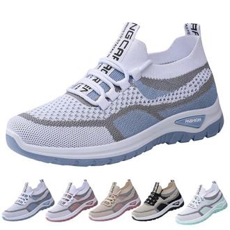 Generic Baskets d&eacute;contract&eacute;es et confortables &agrave; enfiler pour femme - Pour la marche, la gym, le fitness - L&eacute;g&egrave;res et respirantes - En maille - Antid&eacute;rapantes,