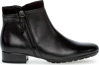 Gabor Schwarze Leder-Stiefeletten - - Shoes - Damen - Schwarzk - 38 1/2 EU
