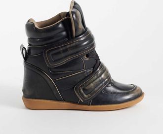 Asos Dahlia High-Top-Sneaker mit Keilabsatz in braunem, patiniertem Finish