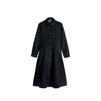 Tommy Hilfiger Robe chemise longue en denim de coton m&eacute;lang&eacute;