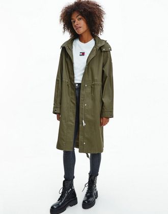 Tommy Jeans Parka mit Kapuze in Olivgr&uuml;n