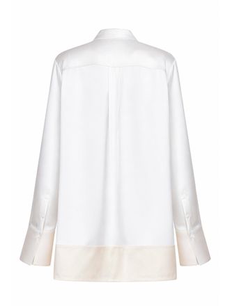 Toteme Womens Shirt Tuxedo-Style White Satin Viscose